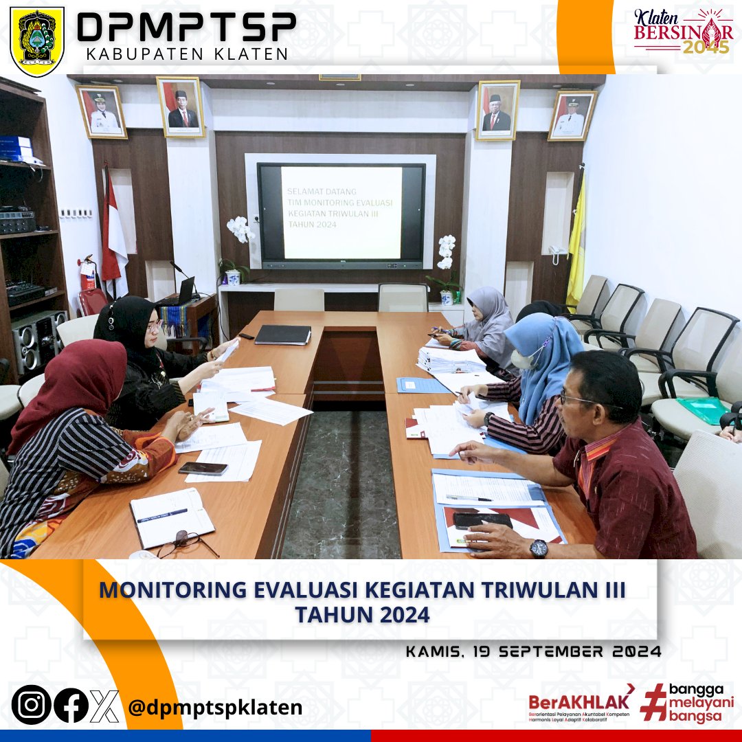 Monitoring Evaluasi Kegiatan Triwulan III Tahun 2024 - Kabupaten Klaten